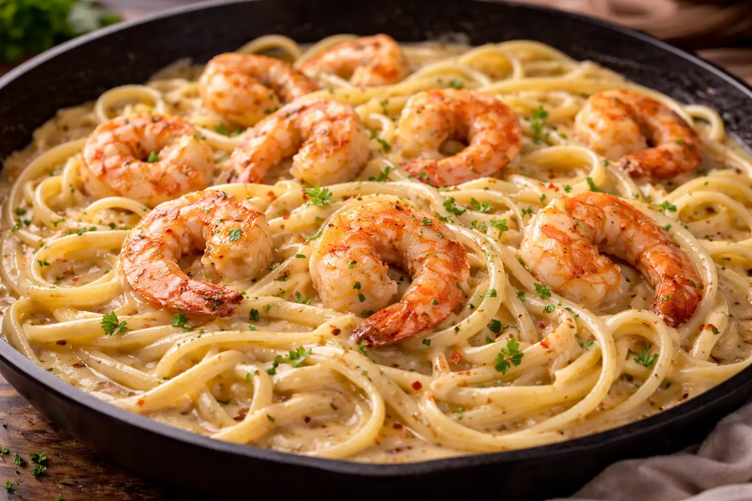 Creamy Garlic Shrimp Pasta - Good Stories